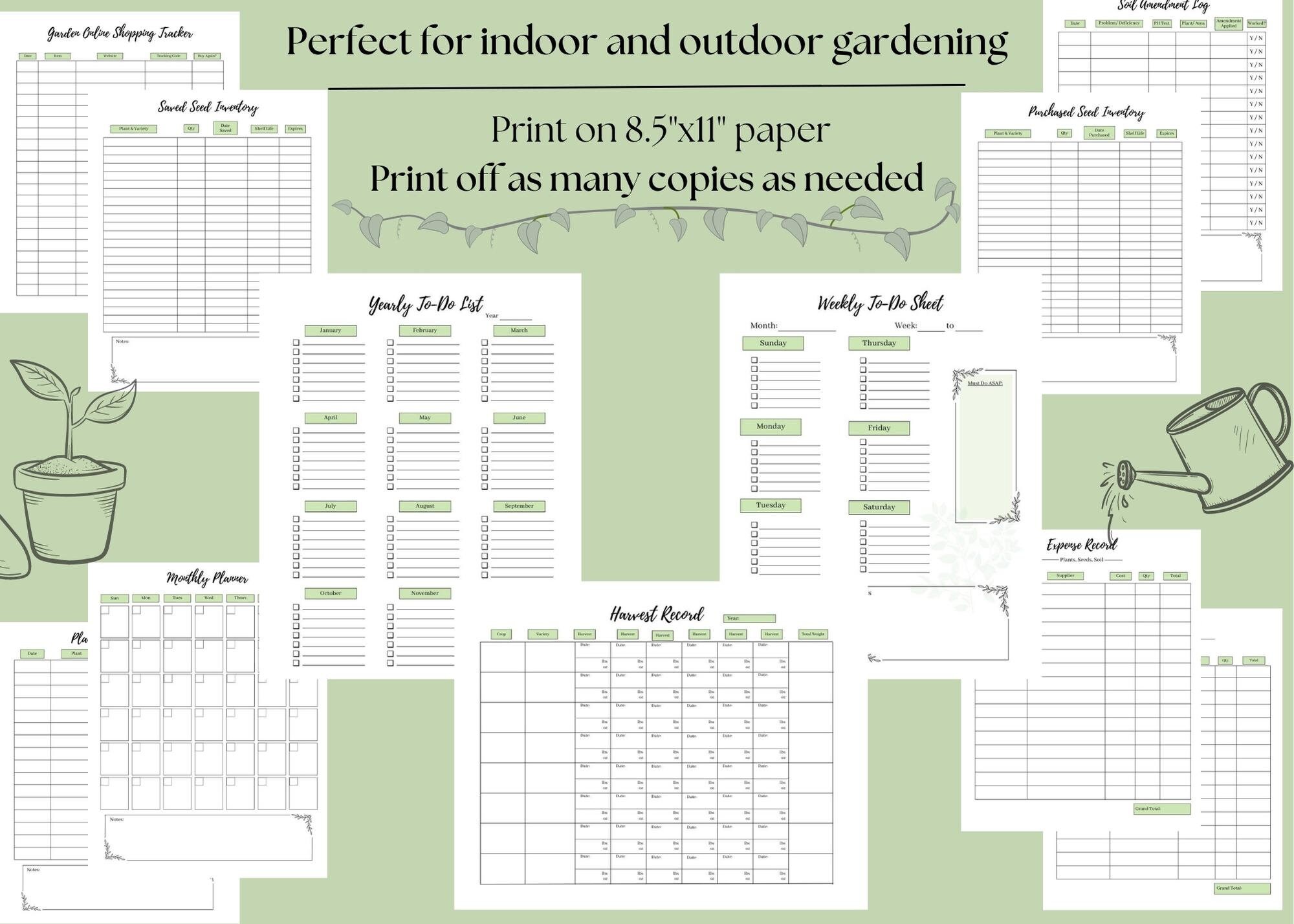 Garden Planner and Tracker | Garden Printable Planner | Garden Design ...