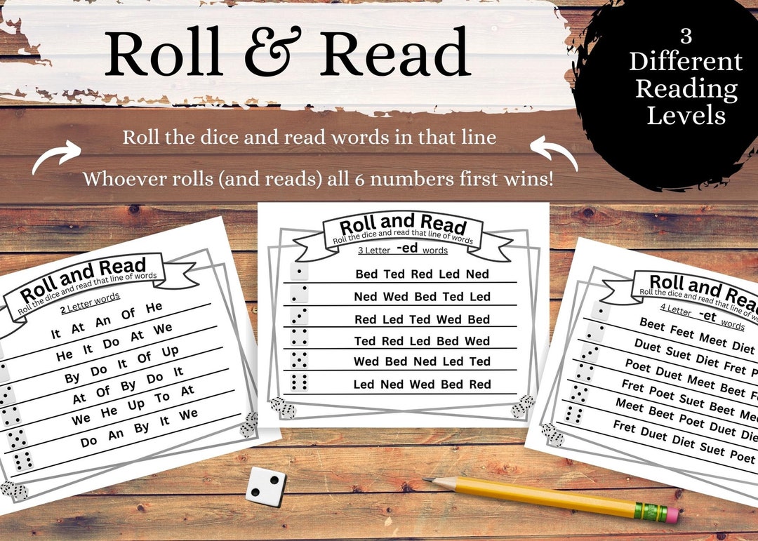 Roll & Read Dice Game | Reading Games | Educational Printables - Etsy