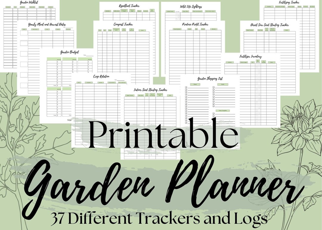 Garden Planner and Tracker | Garden Printable Planner | Garden Design ...