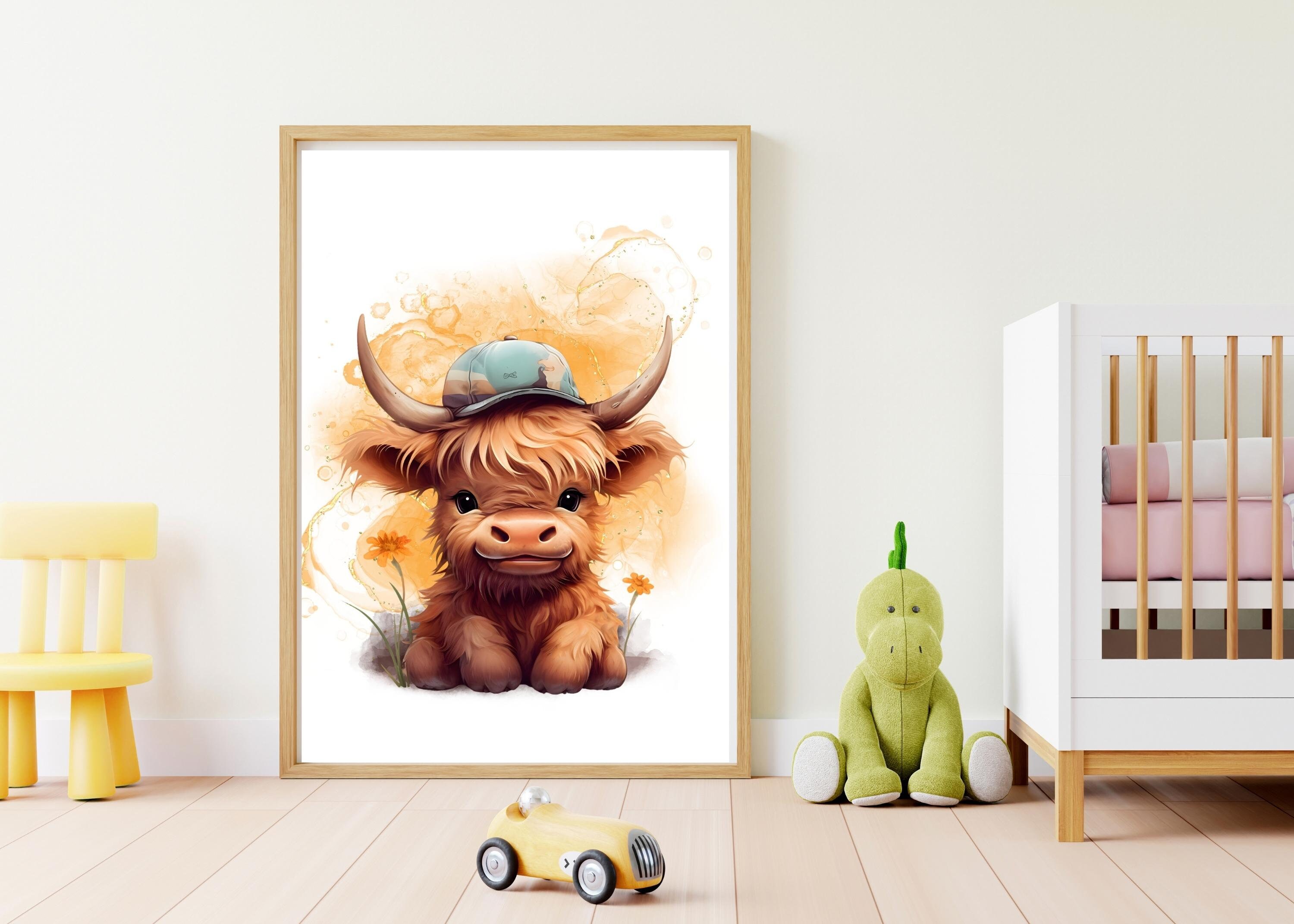 Highland Cow Nursery Art | Digital Download | Nursery Art Set | Farm ...