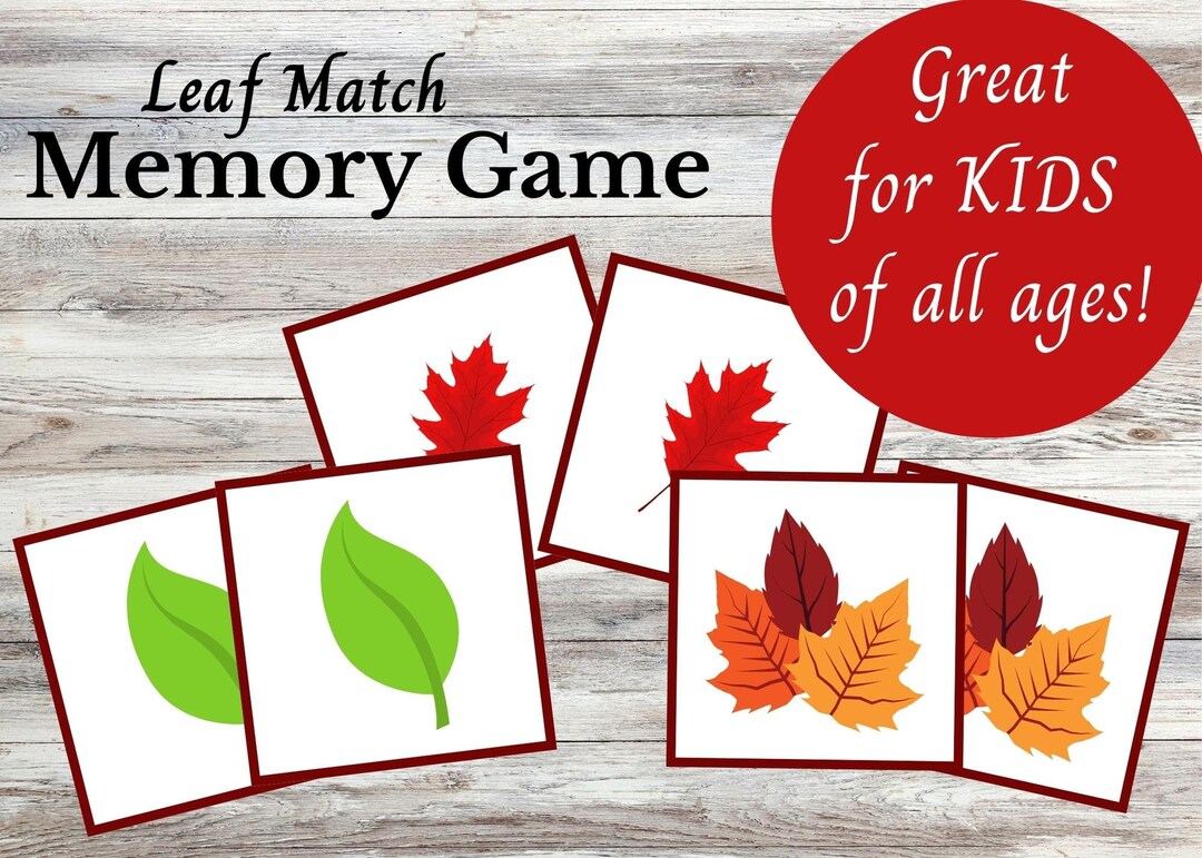 Fall Matching Memory Game | Printable Memory Game | Matching Game ...
