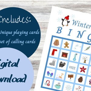 Winter Bingo | Bingo Game | Printable | Christmas Activity | Winter Fun ...