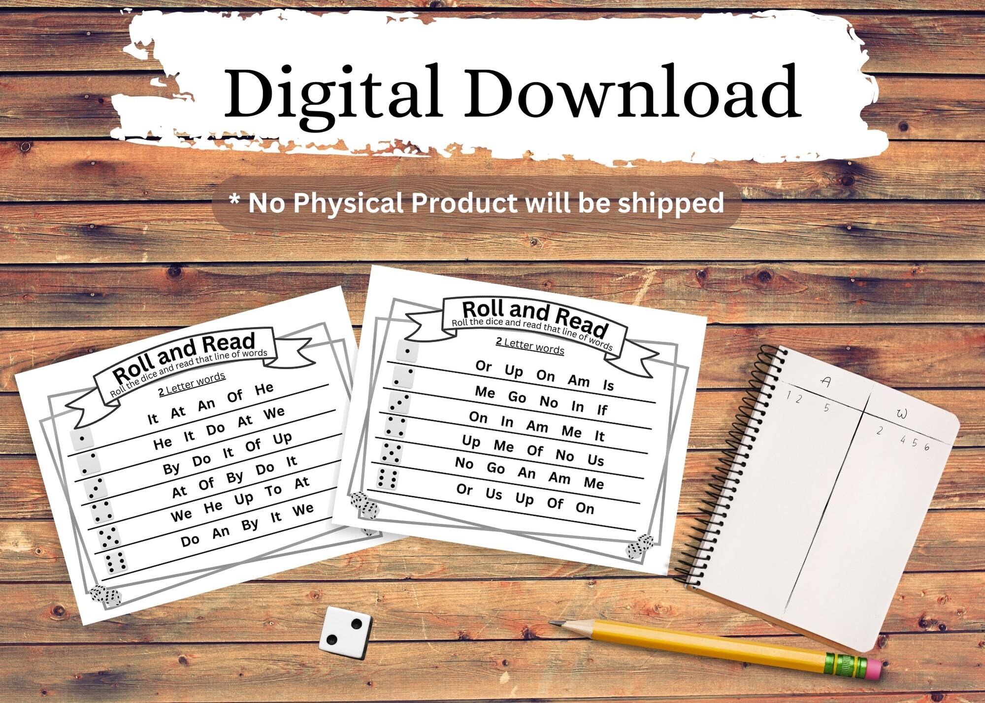 Roll & Read Dice Game | Reading Games | Educational Printables - Etsy