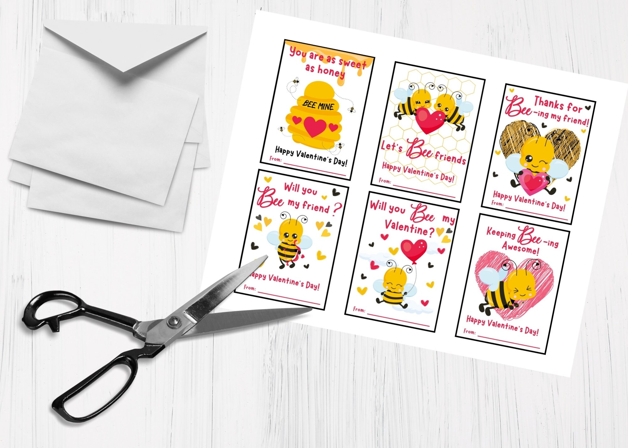 Printable Valentines Day Cards | Bee Puns | Classroom Valentines ...
