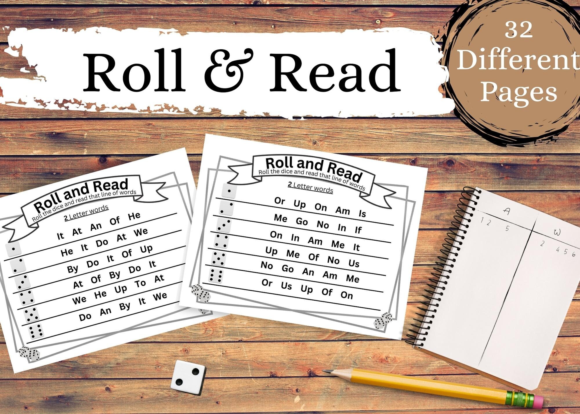 Roll & Read Dice Game | Reading Games | Educational Printables - Etsy