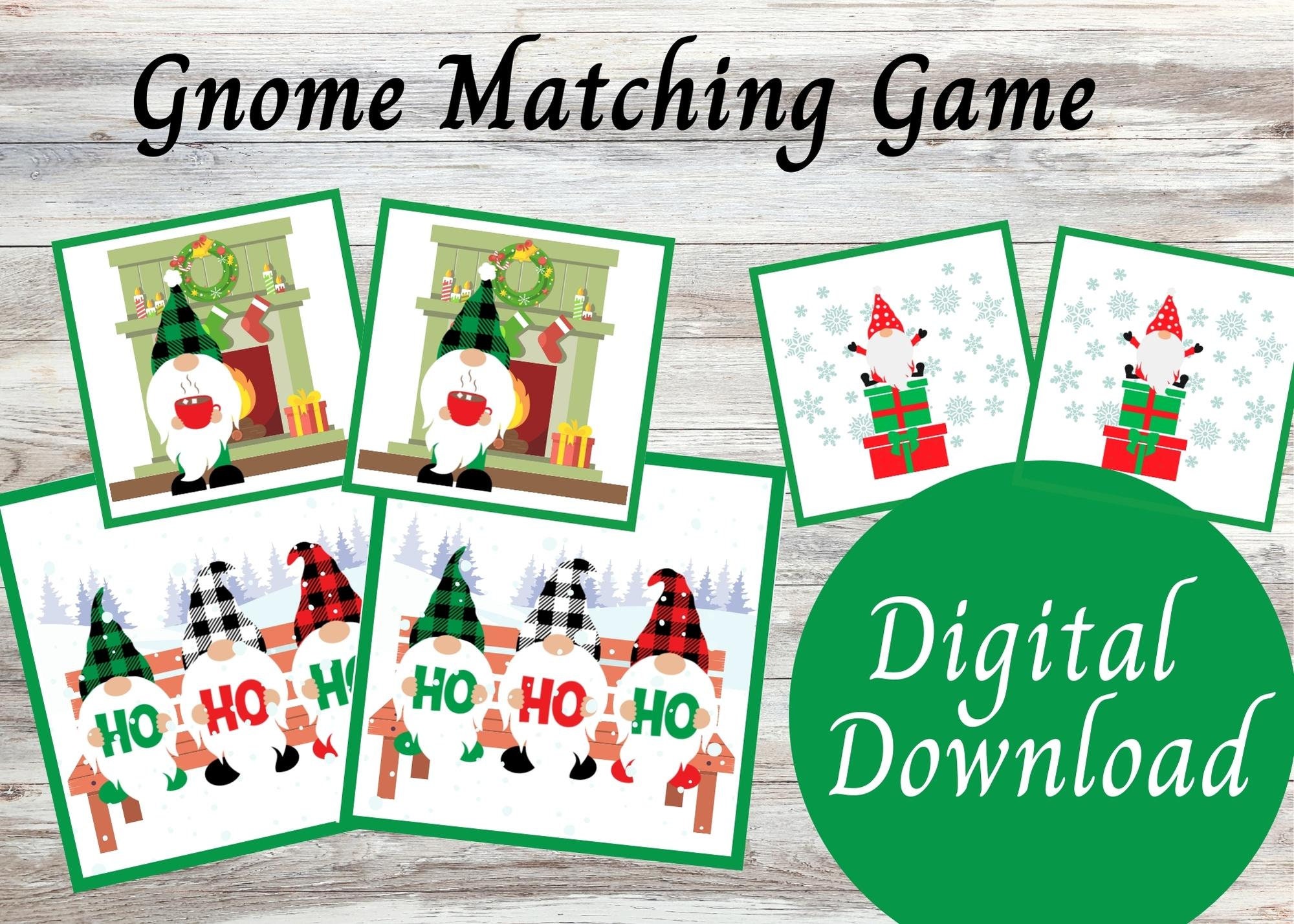 Christmas Gnomes Matching Game | Memory Card Game | Holiday Activities ...
