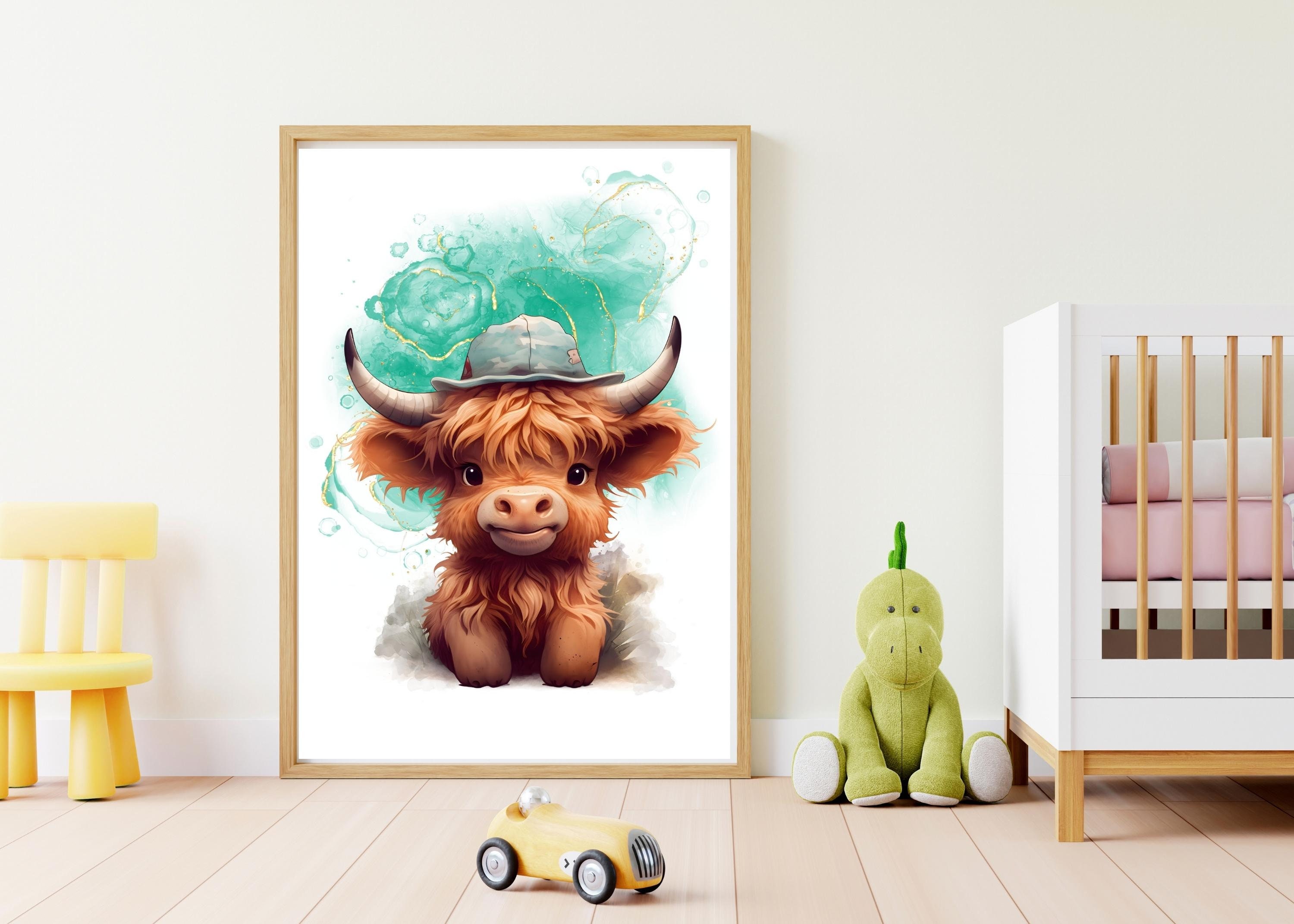 Highland Cow Nursery Art | Digital Download | Nursery Art Set | Farm ...