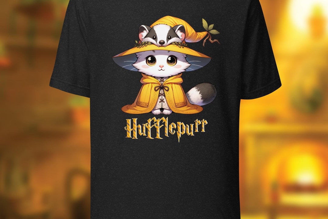 Cute hufflepurr Unisex Cat T-shirt in Harry Potter Style Hufflepuff ...