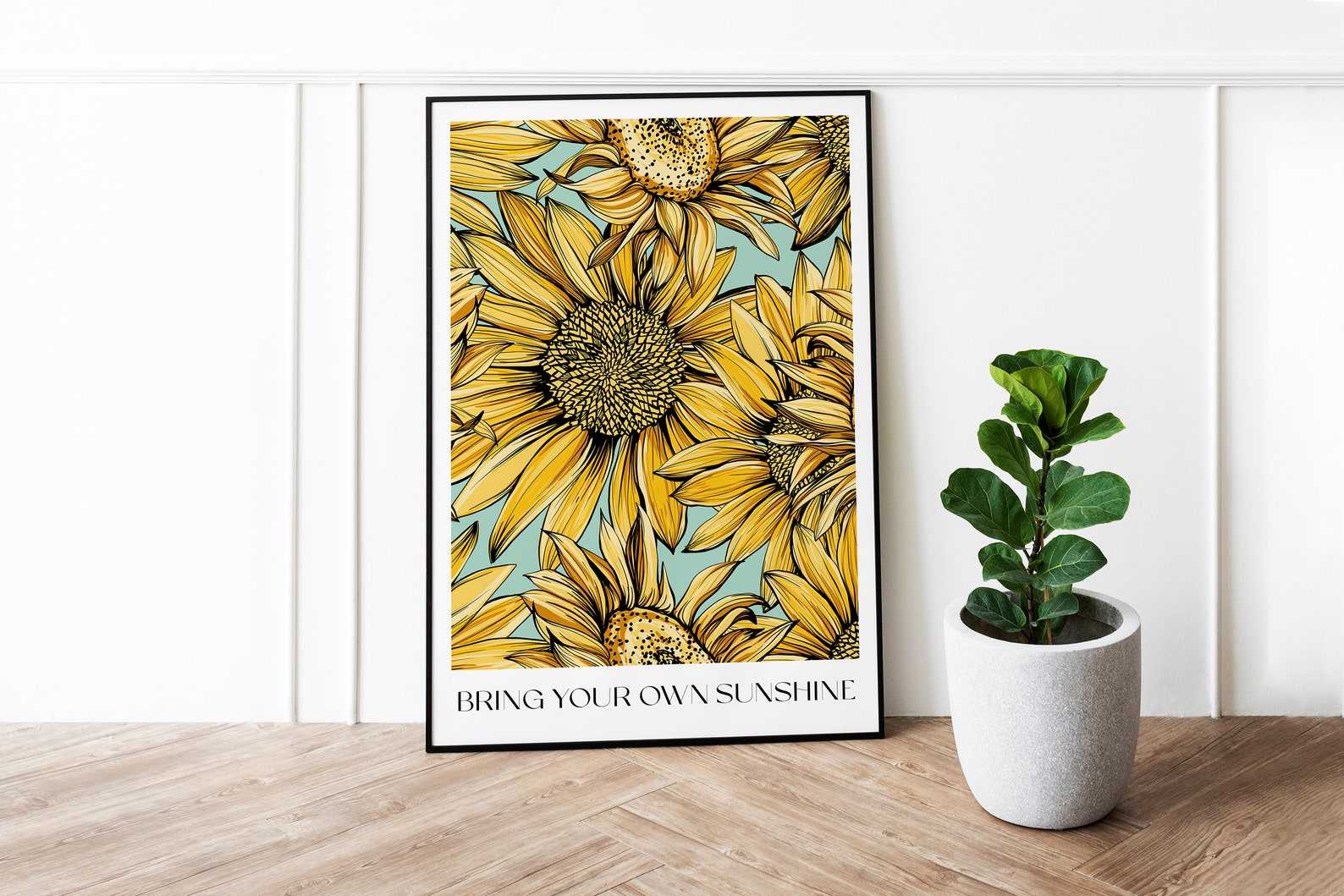 SUNFLOWER DECOR | A5 A4 A3 A2 | Flower Art | Sunflowers Room Decor ...
