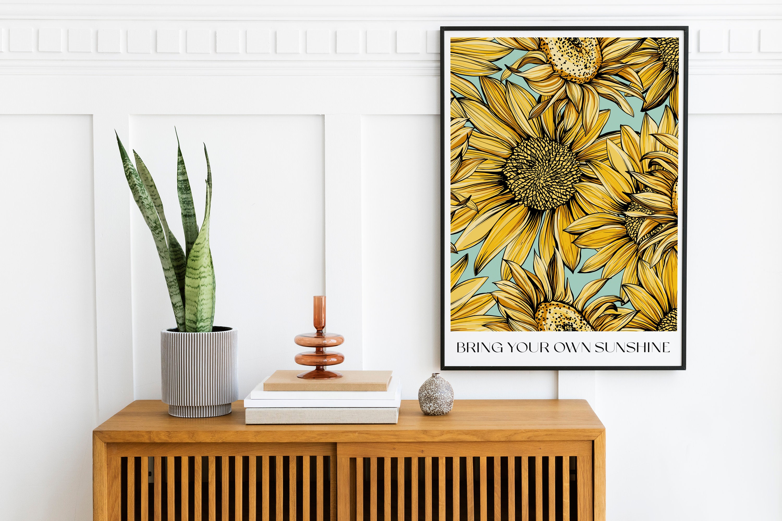 SUNFLOWER DECOR | A5 A4 A3 A2 | Flower Art | Sunflowers Room Decor ...