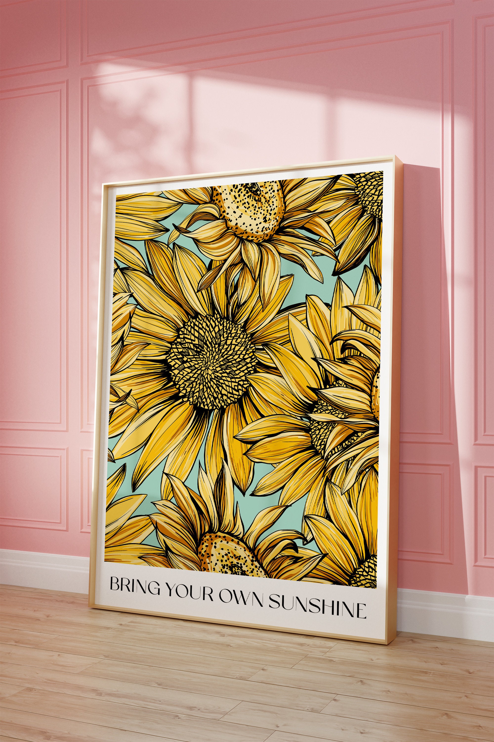 SUNFLOWER DECOR | A5 A4 A3 A2 | Flower Art | Sunflowers Room Decor ...
