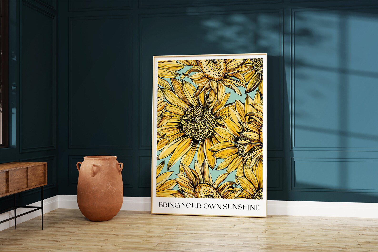 SUNFLOWER DECOR | A5 A4 A3 A2 | Flower Art | Sunflowers Room Decor ...