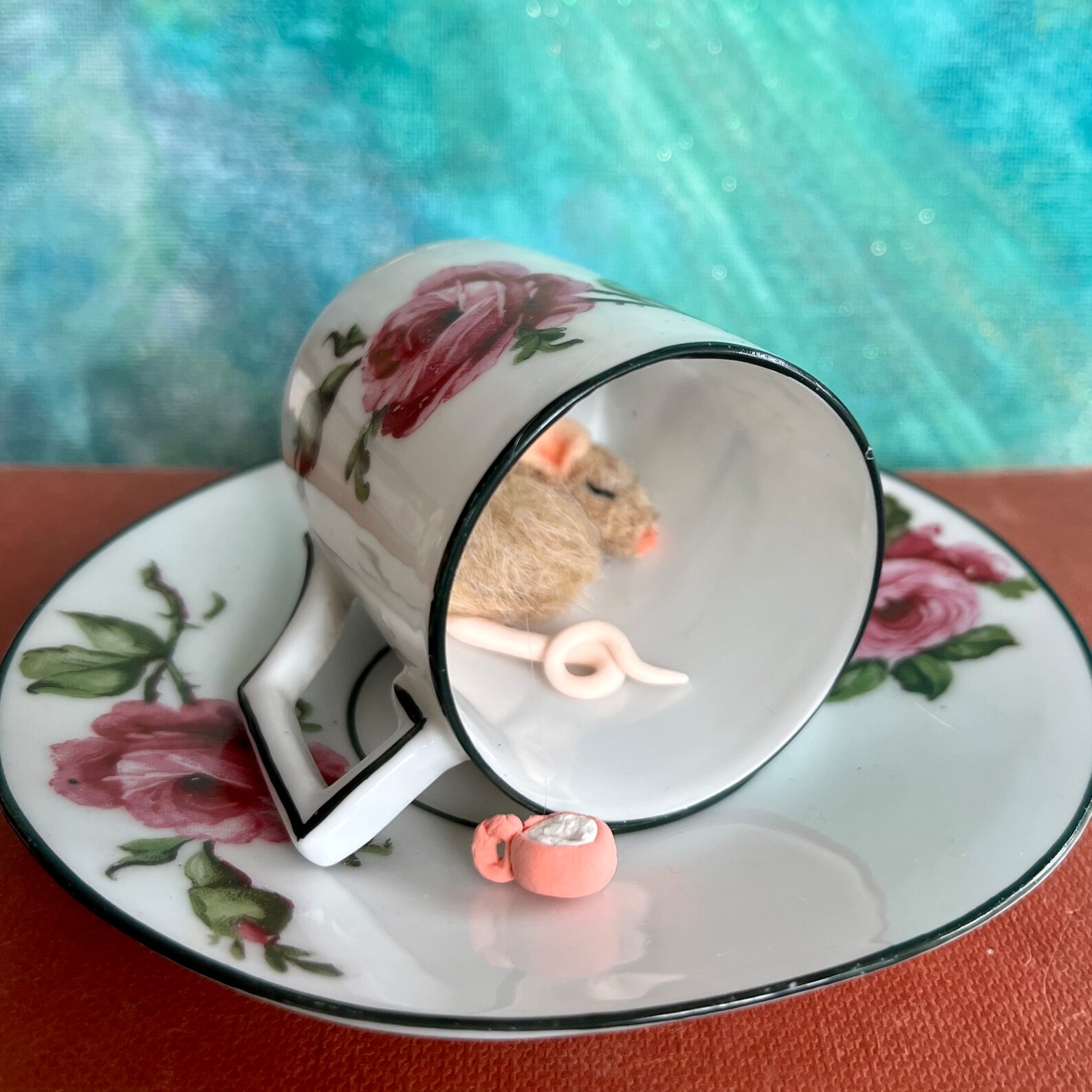 Rosie Needle Felt Teacup Mouse - Etsy