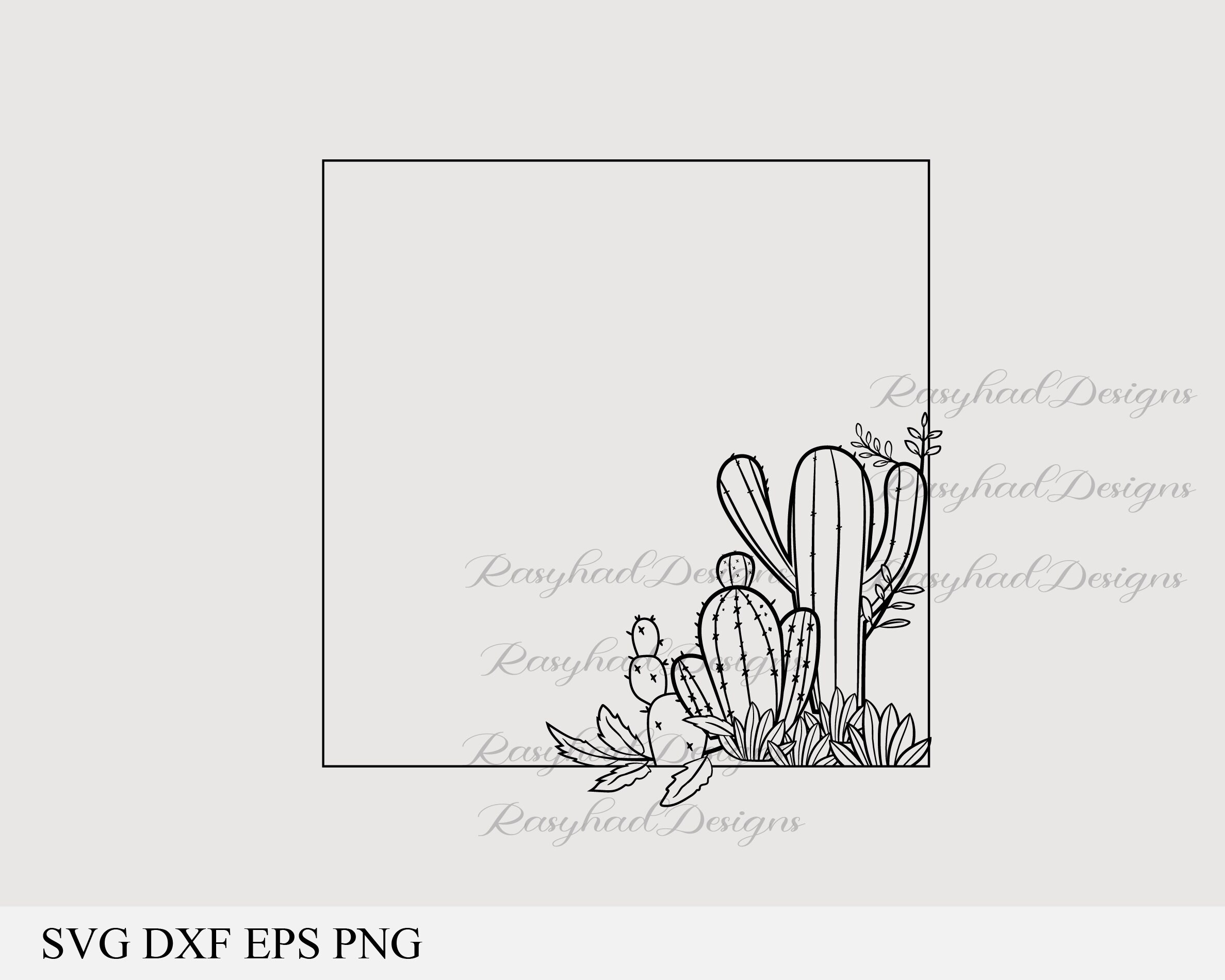 Cactus Frames SVG Cactus SVG File Cactus Border Succulent - Etsy
