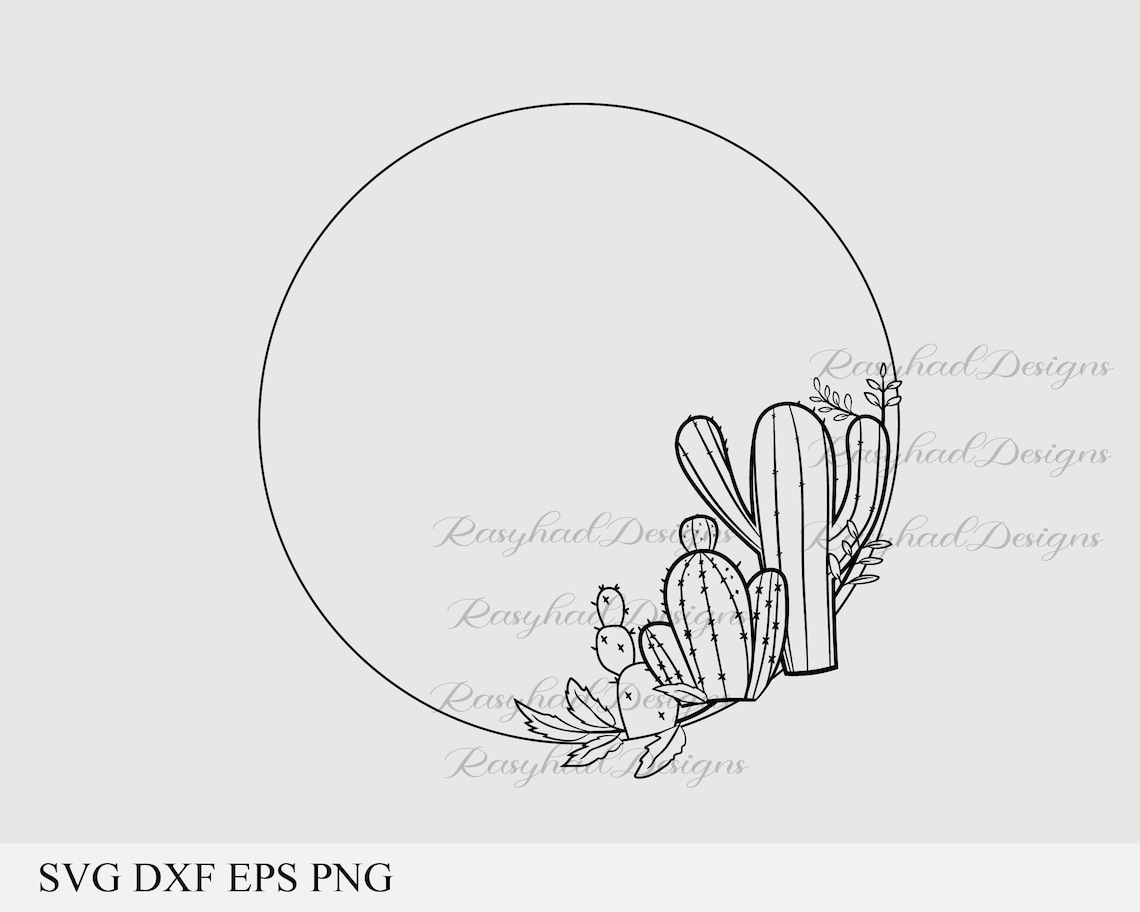 Cactus Frames SVG Cactus SVG File Cactus Border Succulent - Etsy