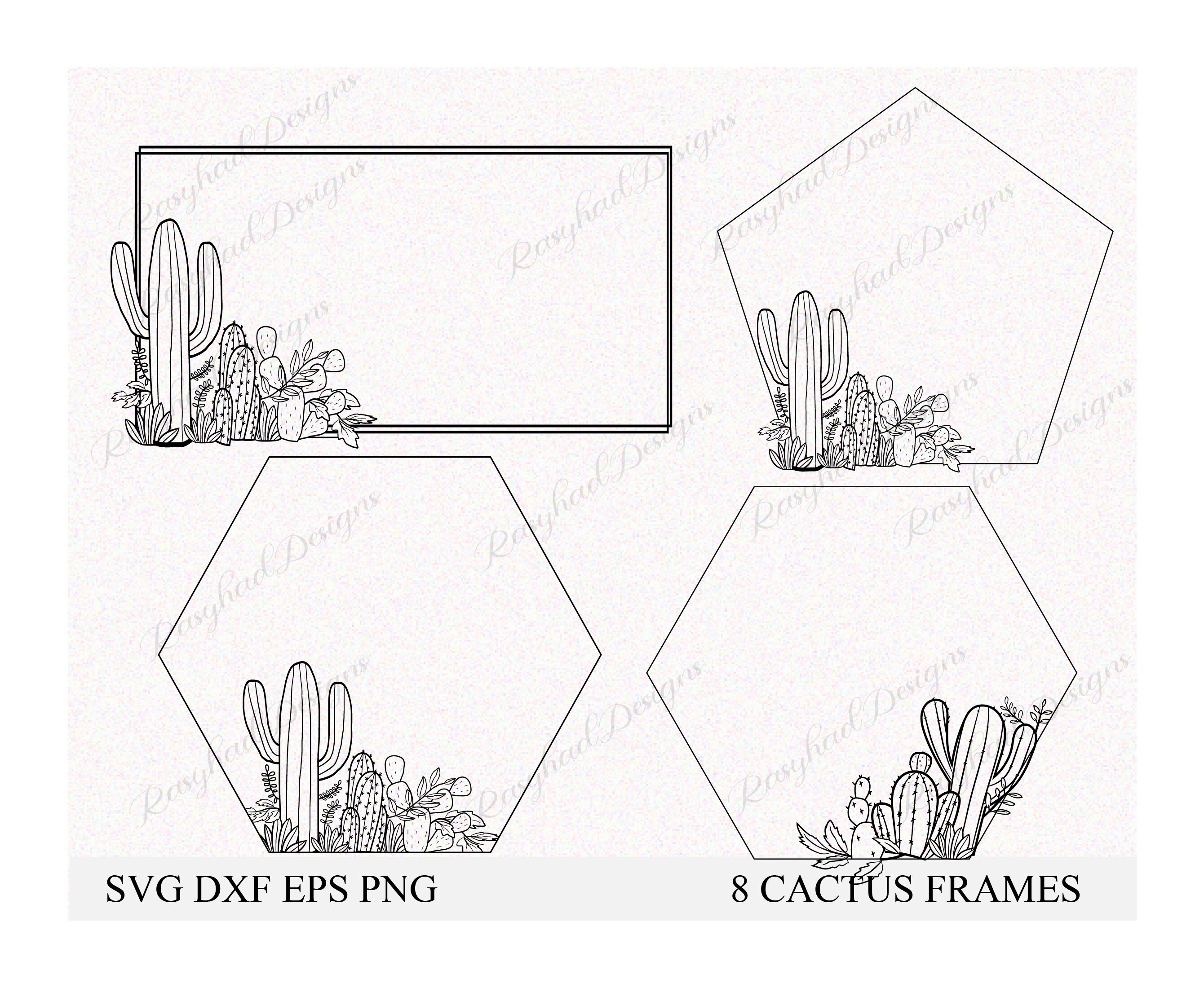 Cactus Frames SVG Cactus SVG File Cactus Border Succulent - Etsy