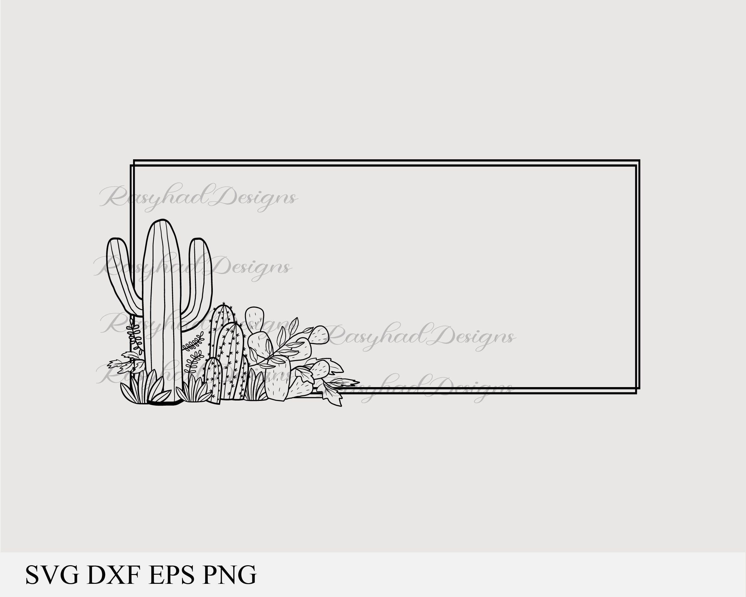 Cactus Frames SVG Cactus SVG File Cactus Border Succulent - Etsy