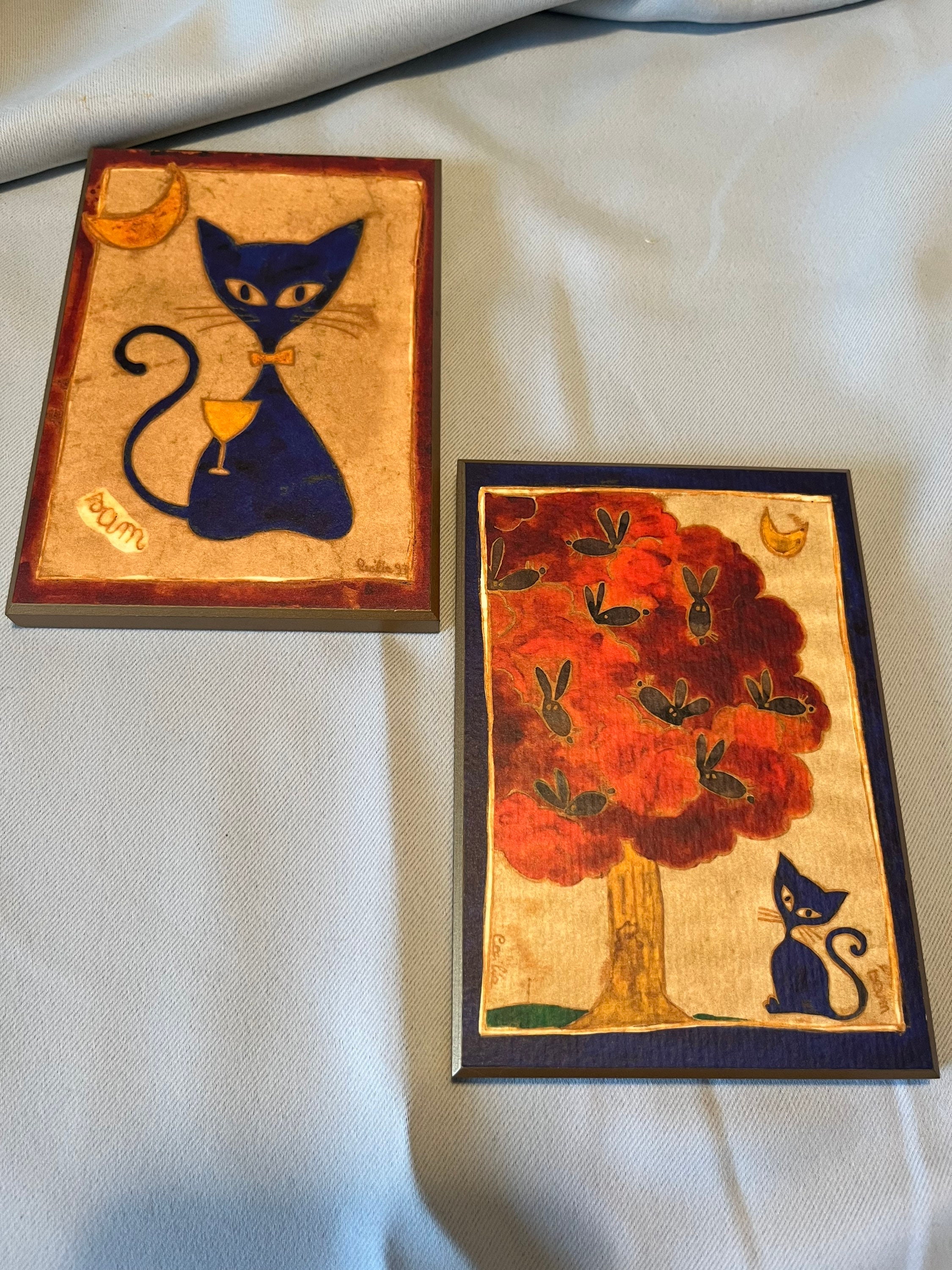 Two Funny Cat Frames Children's Frame, Colorful Frame, Small Frame - Etsy