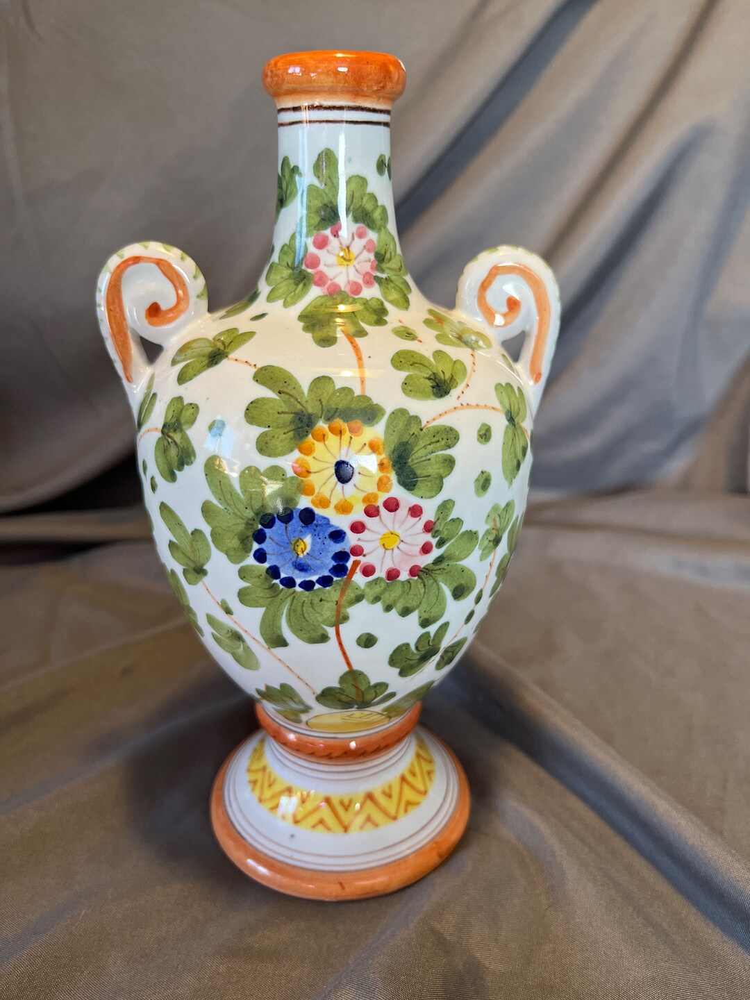 Ars Deruta Vase Vintage Pottery Hand Painted Decoration - Etsy