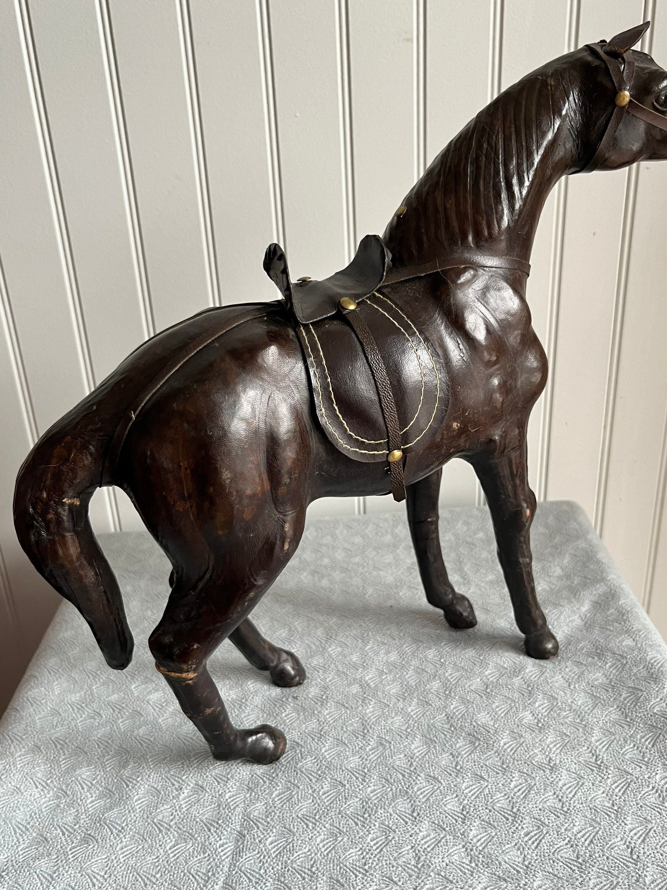 Vintage Leather Horses 1970 Decoration Row Trinkets Country - Etsy