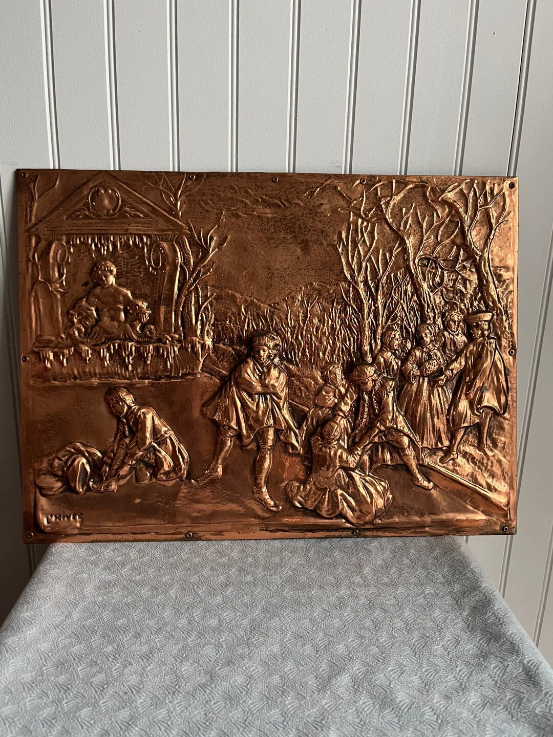 Vintage Winter Theme Dented Copper Frame - Etsy
