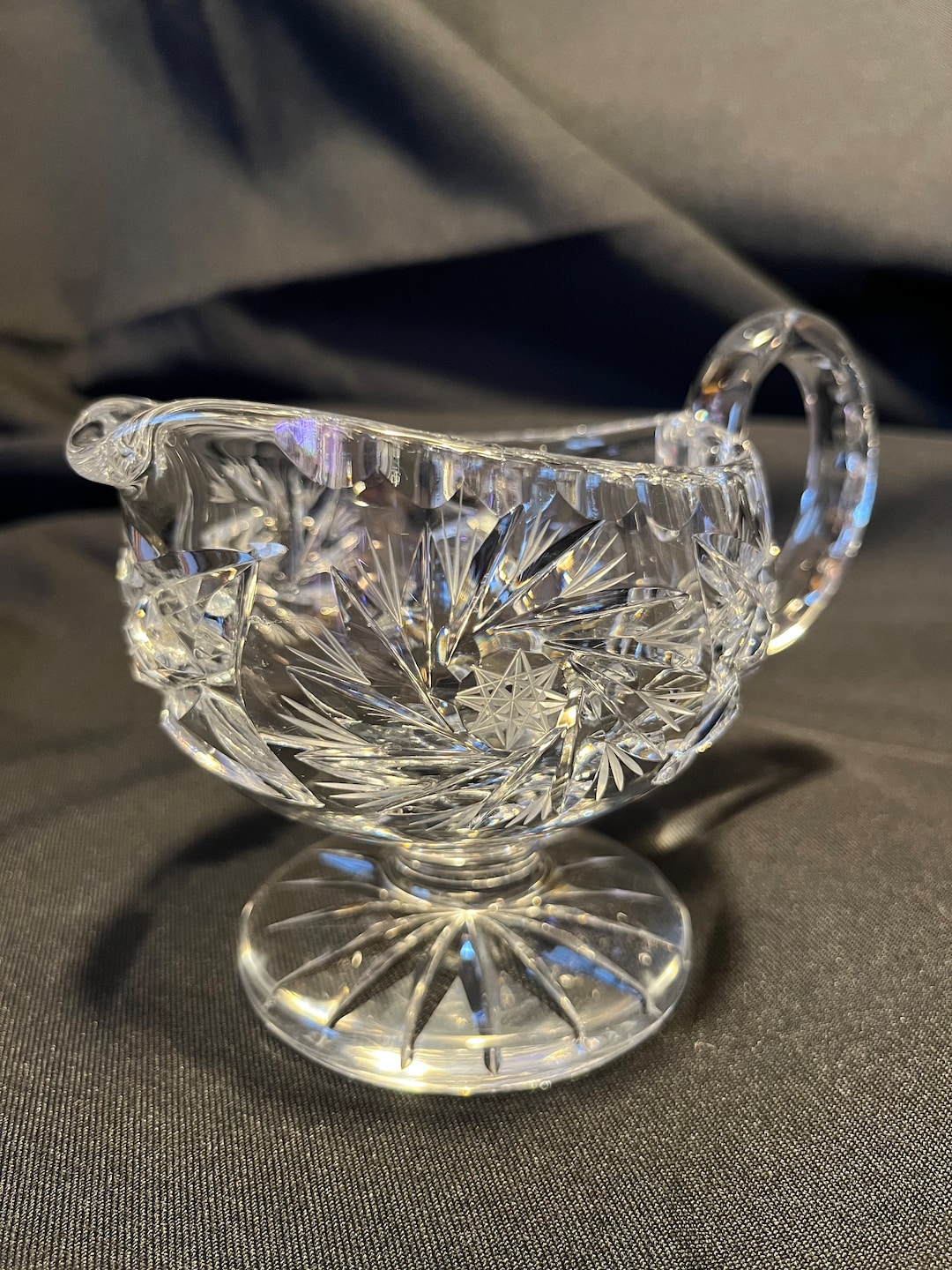 Crystal Pinwheel Gravy Boat Vintage Collectible Tableware - Etsy