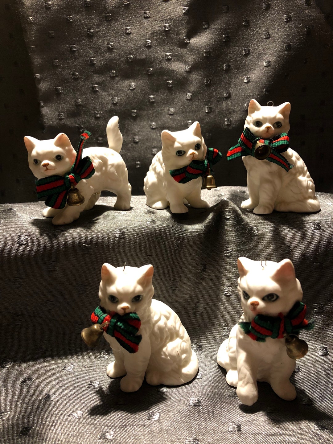 Enesco Vintage Cat Christmas Figurines - Etsy