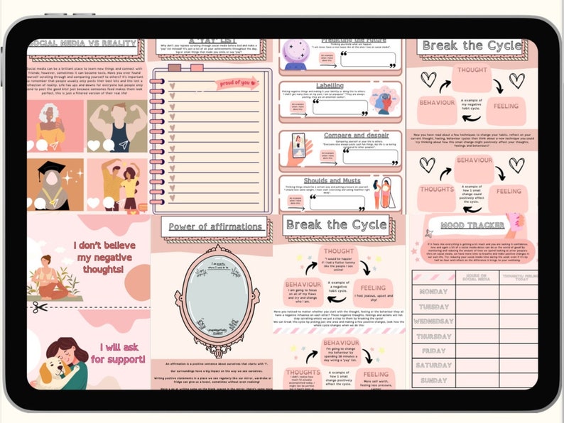 Social Media & Self Esteem Digital Support Workbook| Emotional ...