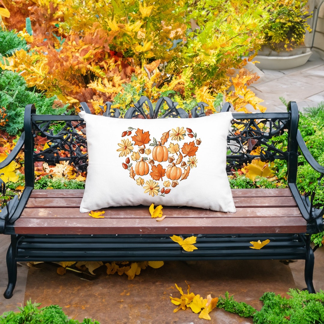 Fall Leaves Pillow, Pumpkin Pillow, Fall Cushion, Fall Decoration ...