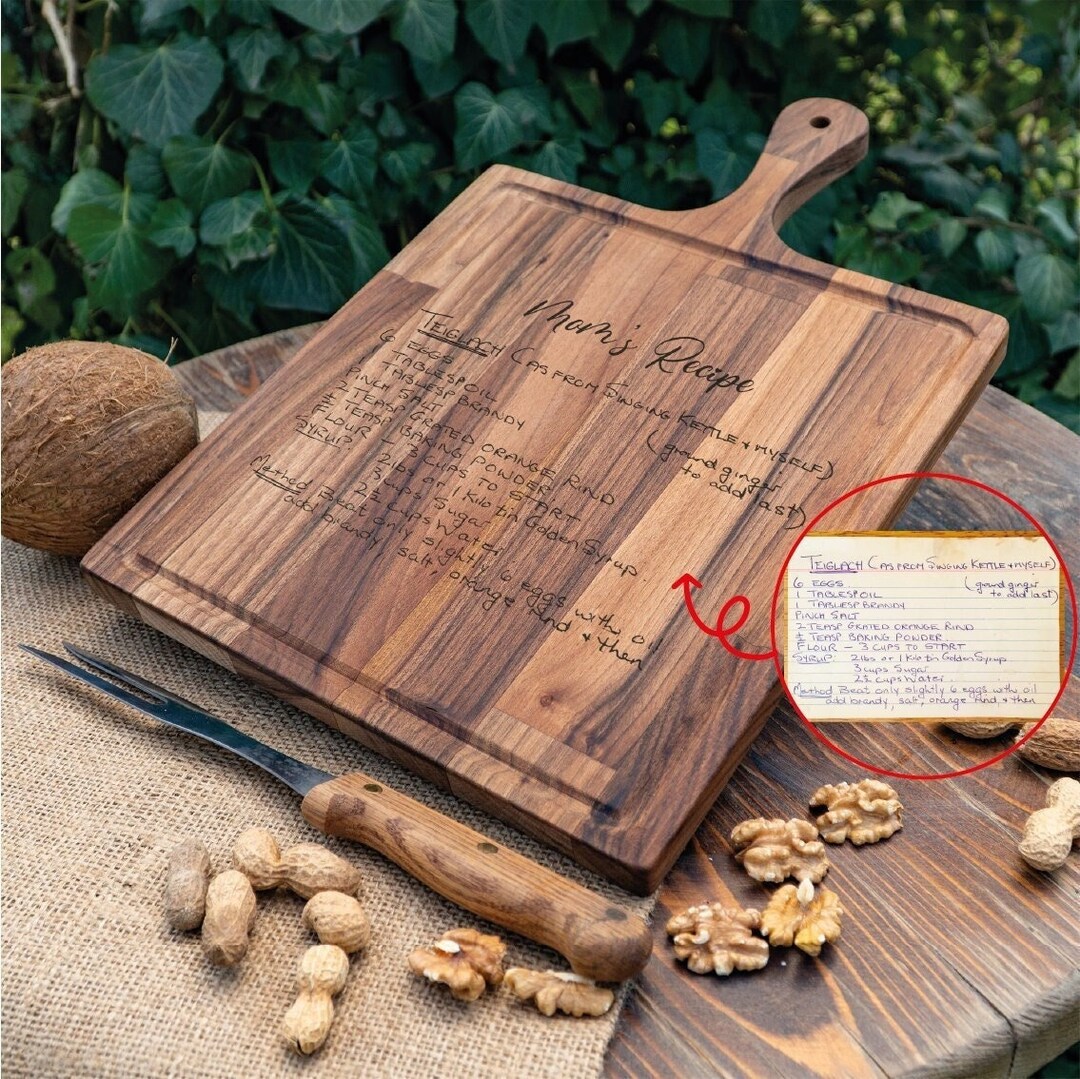 Christmas Gift, Recipe Cutting Board, Handwritten Recipe, Custom ...
