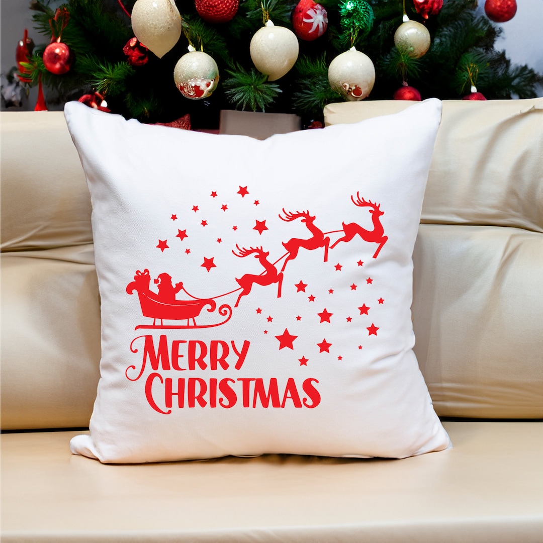 Merry Christmas Pillow, Santa Claus Pillow, Santa Pillow Cover ...