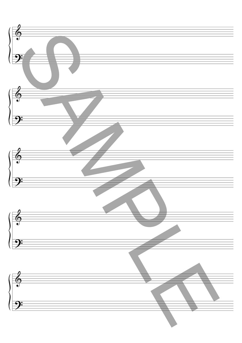 A4 Music Staff Paper Piano Great Stave buy Once: Reuse - Etsy