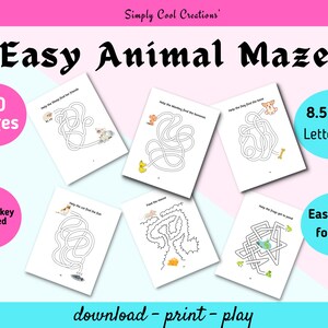 30 Printable Fun Animal Maze Educational Game for Kids - Pre-school ...
