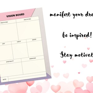 Printable Vision Board - Health, Wellness, Wealth, Career Goals Instant ...