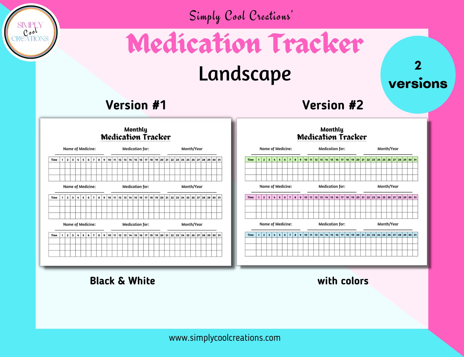 Printable Medication Tracker Monthly Medication Tracking - Etsy