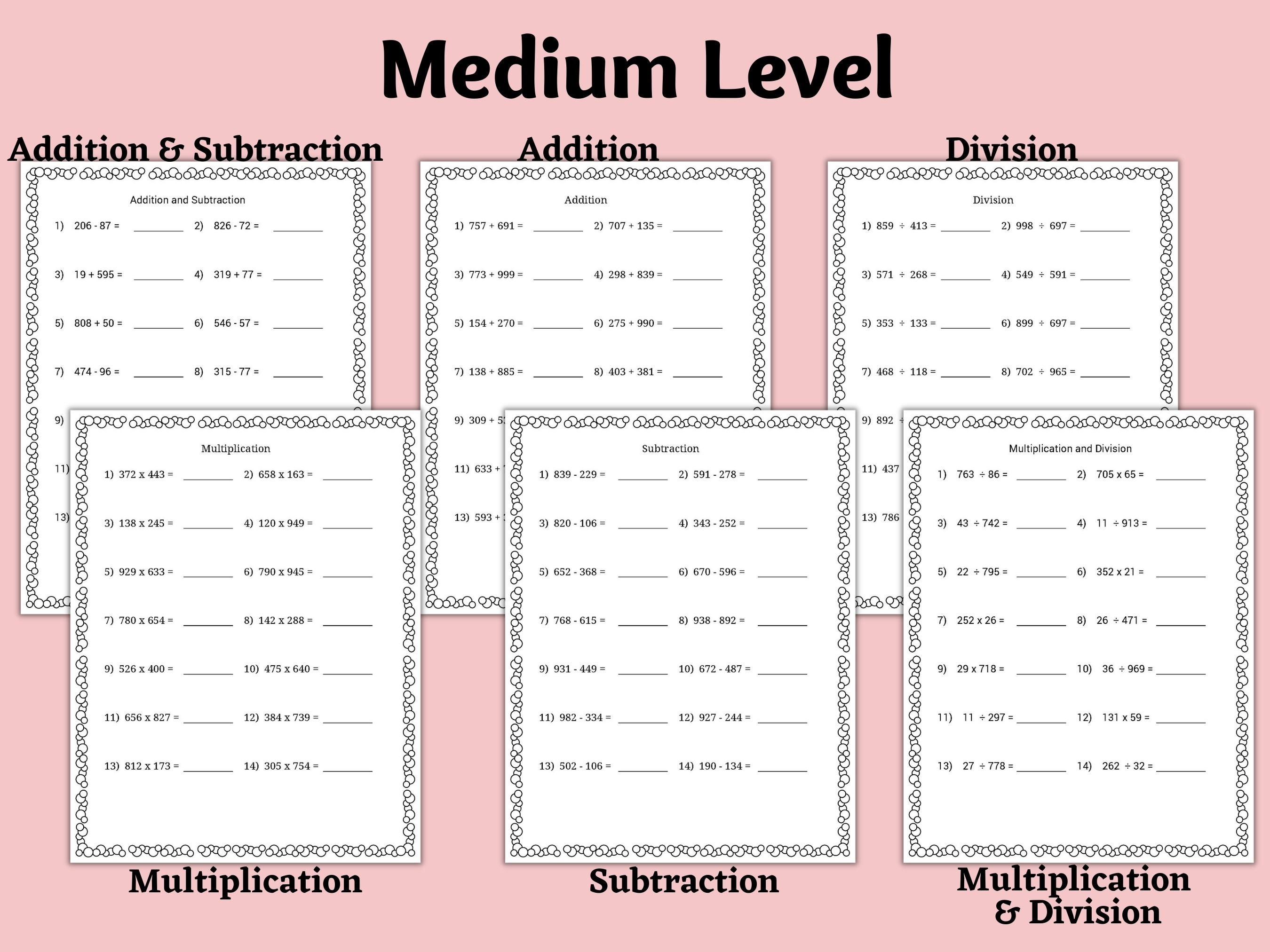 200 Pages Math Worksheet Activities Bundle for 1st Grade Mathematics ...