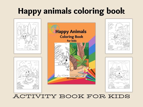 Animals Coloring Pages Bundle for Kids Homeschool Activities - Etsy
