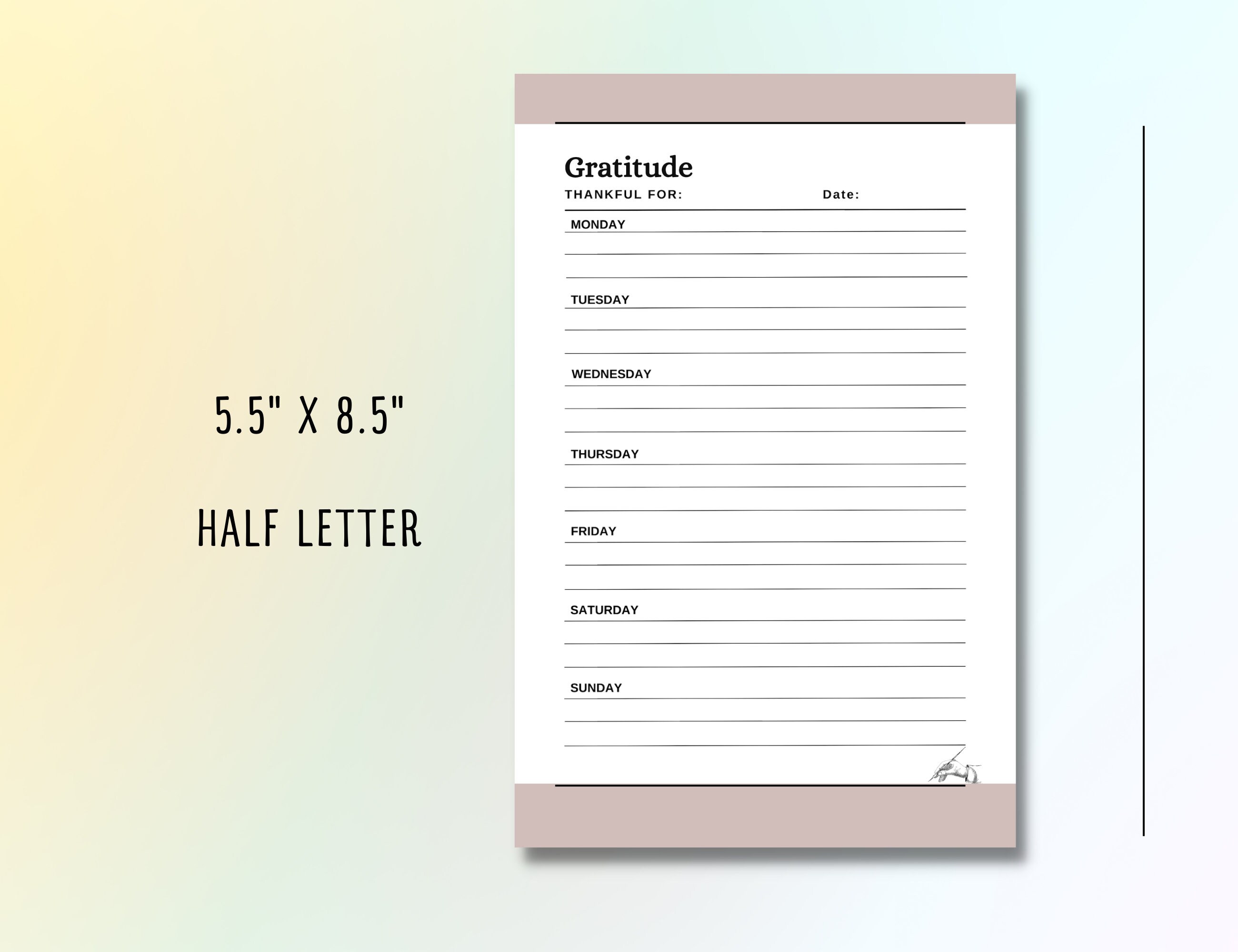 Printable Gratitude Journal Track Your Daily Gratitude With This Seven ...