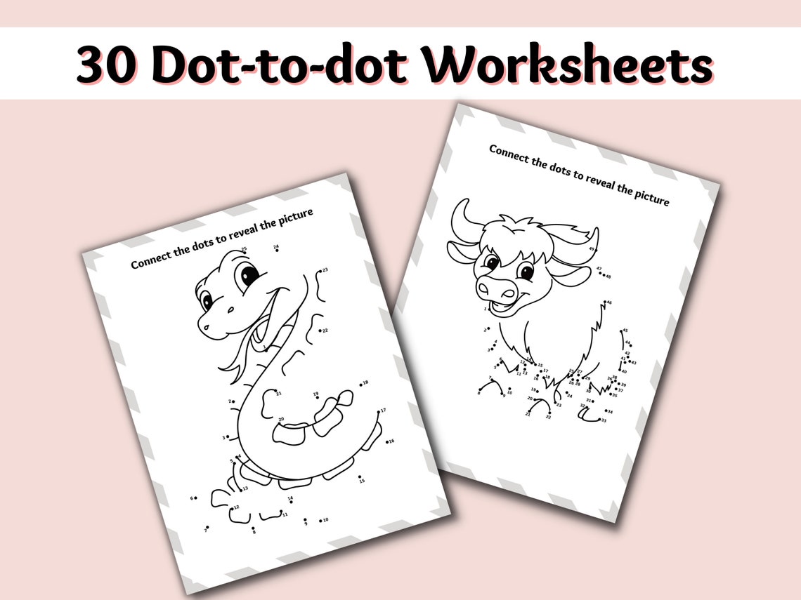 Printable Coloring, Tracing, Connect the Dots Activity Worksheets Cute ...