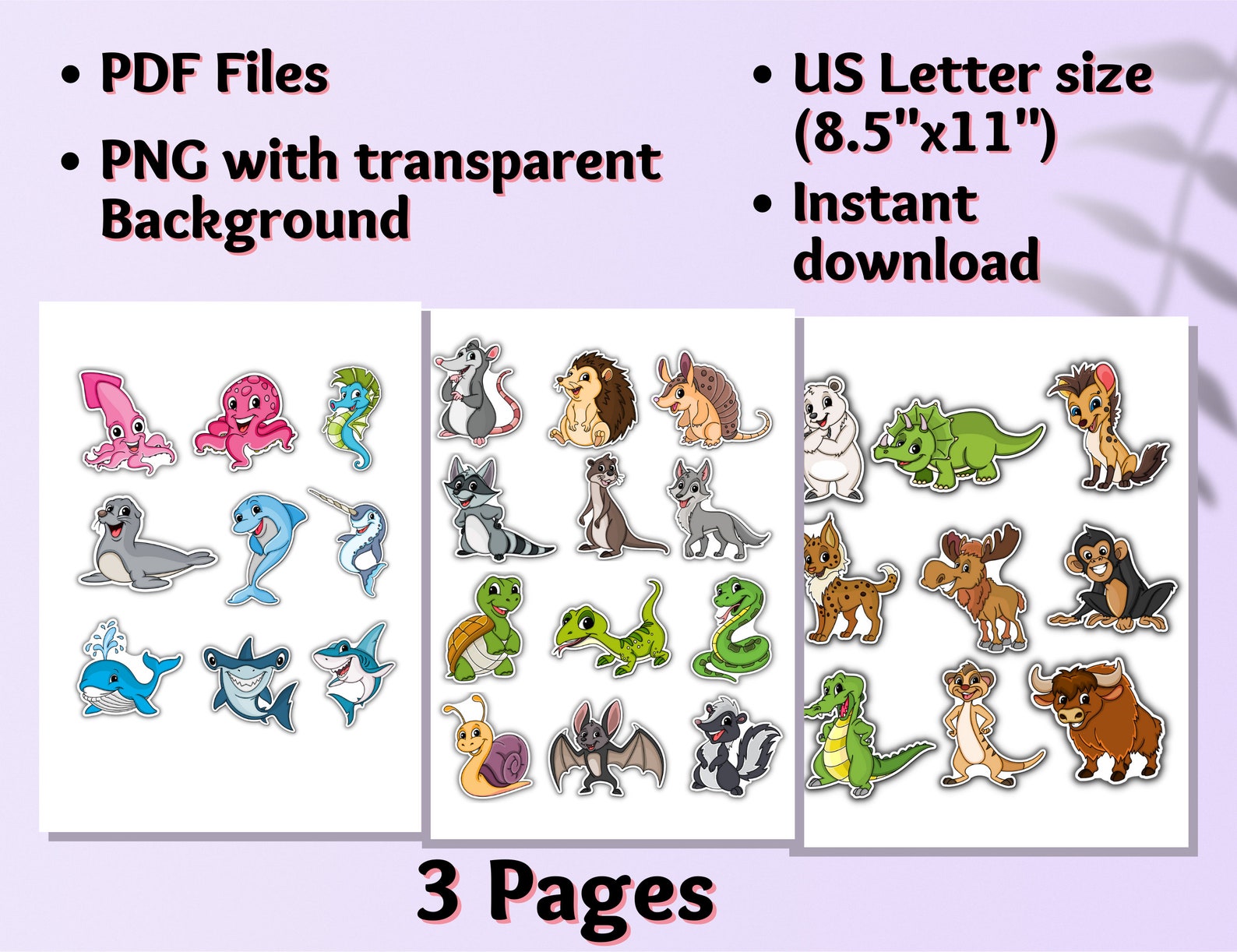 Printable Animals Cupcake Toppers 30 Cute Animals Happy Animals Jungle ...