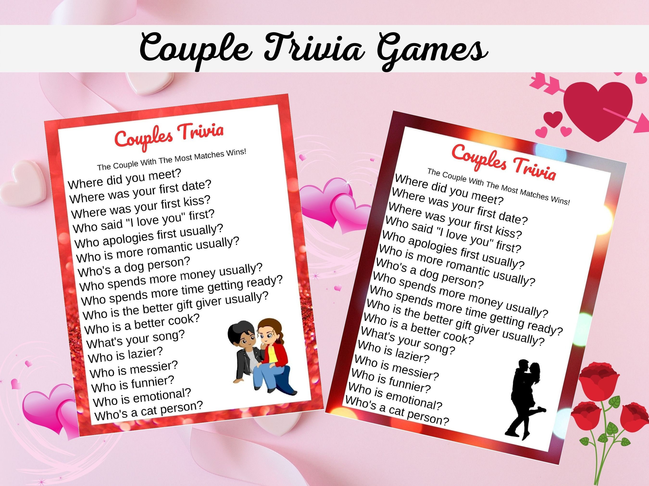Date Night Couple Trivia Games for Couple Valentine, Anniversary Fun ...