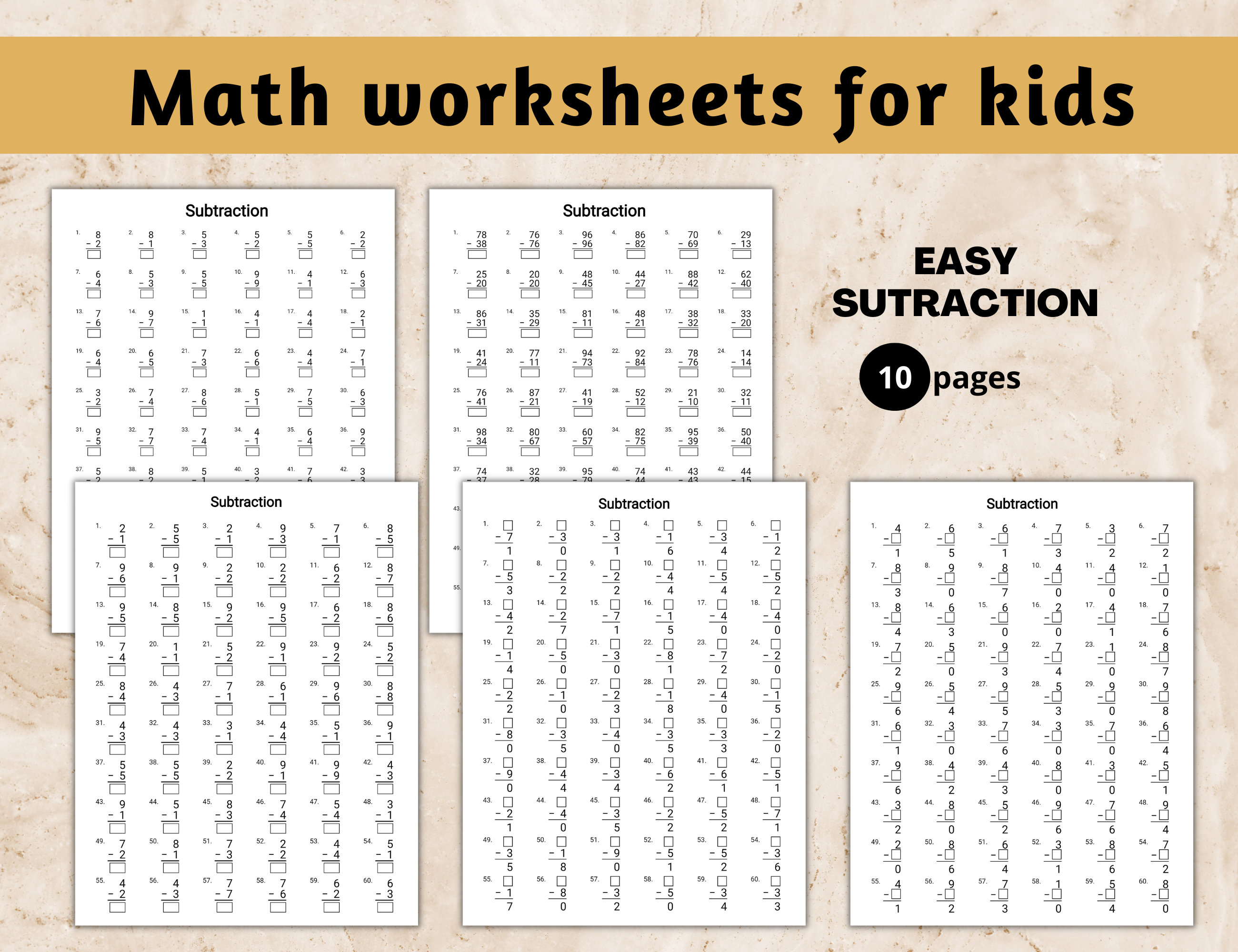 40 Math Worksheets for Preschooler, Toddlers, and Kids - Easy Math ...