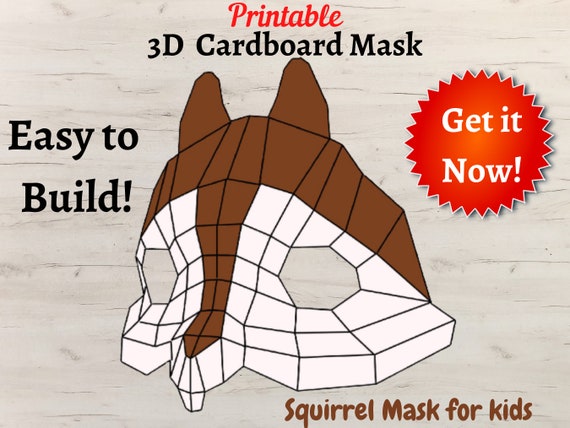 3D Squirrel Animal Paper Craft Mask DIY Animal Paper Craft - Etsy