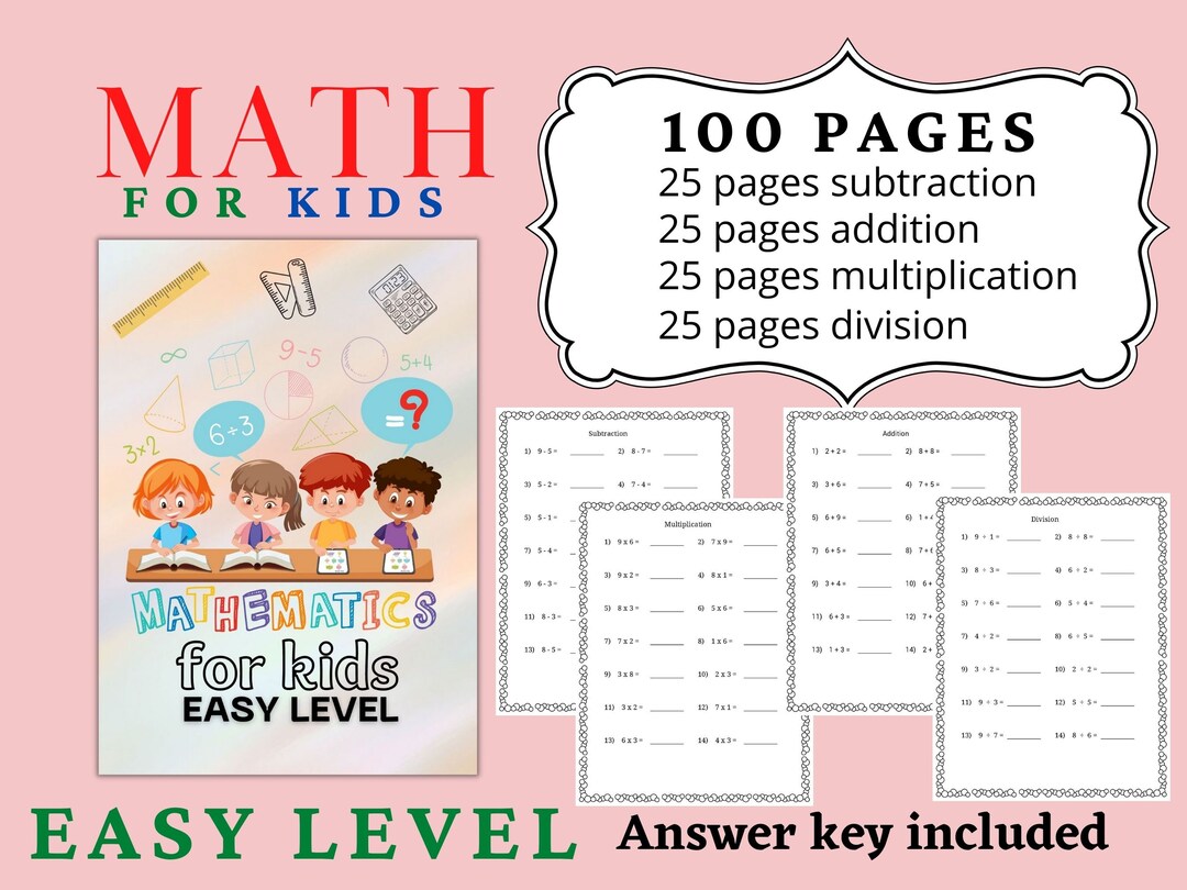 100 Math Worksheet for Pre-school, Kinder, Grade 1 - Mathematics ...