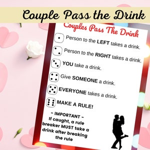 Pass the Drink Date Night Game for Couple - Anniversary, Valentine ...