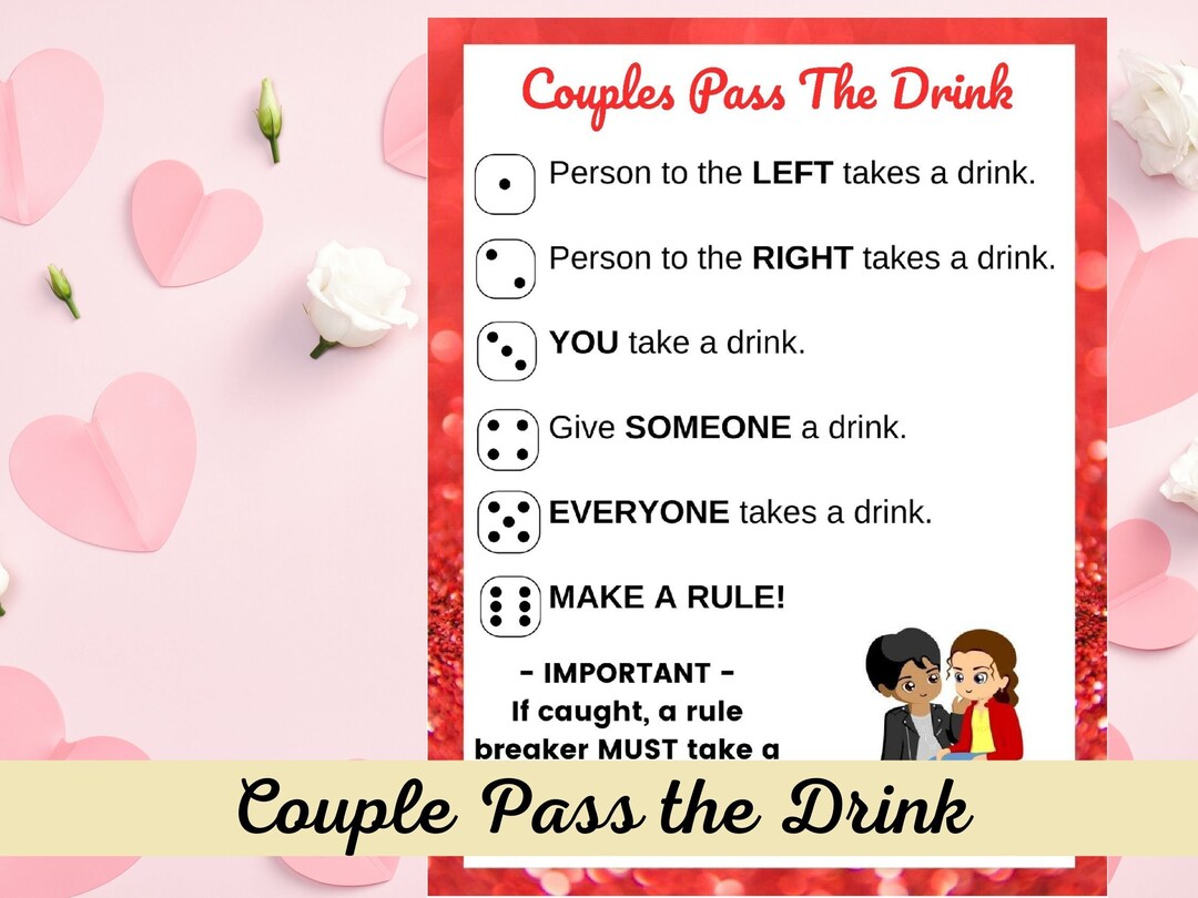 Pass the Drink Date Night Game for Couple - Anniversary, Valentine ...