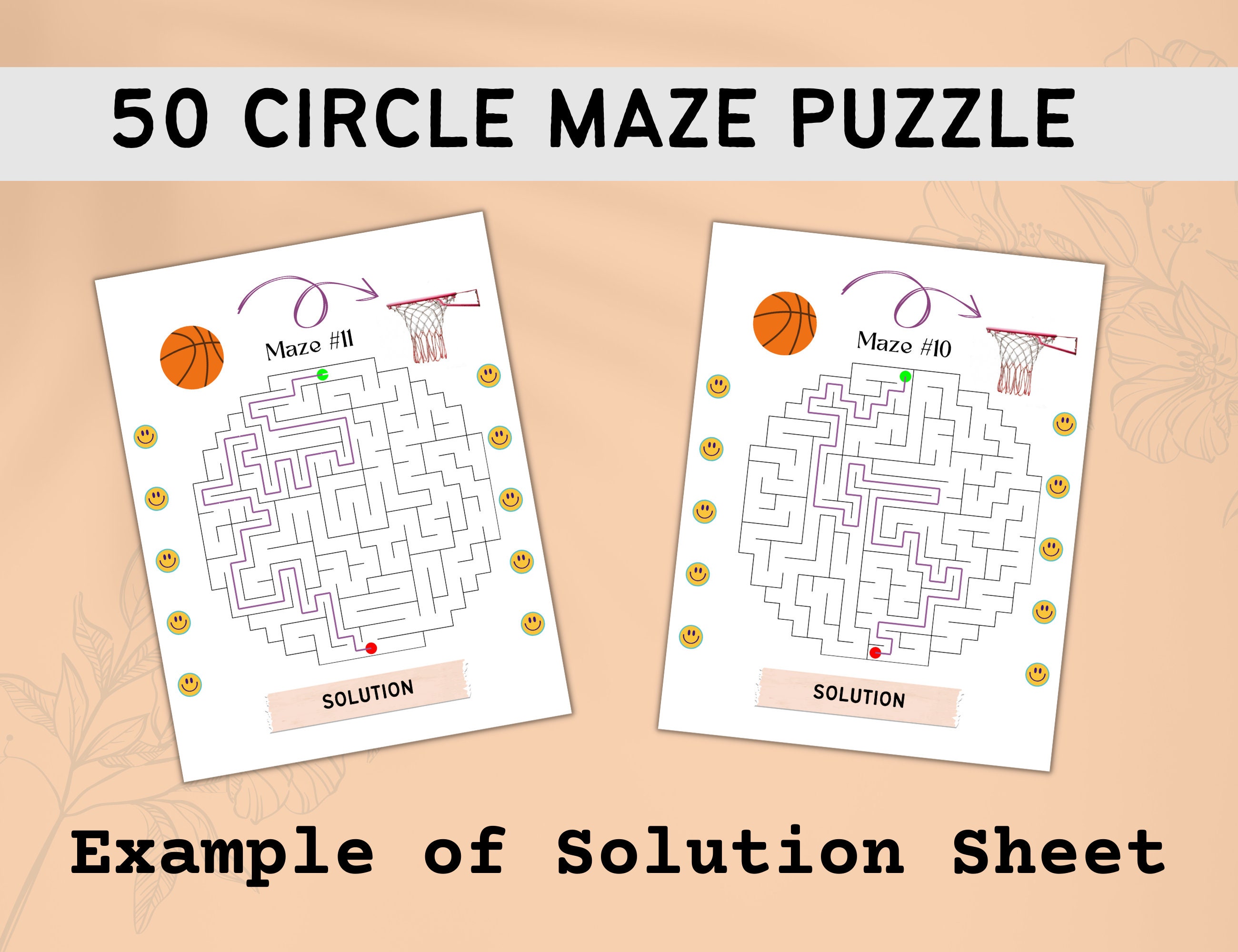50 Circle Shape Maze Puzzle for Kids to Improve Their Fine Motor and ...