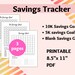 Printable Savings Goal Tracker Savings Checklist | 10K 5K Saving Goal ...