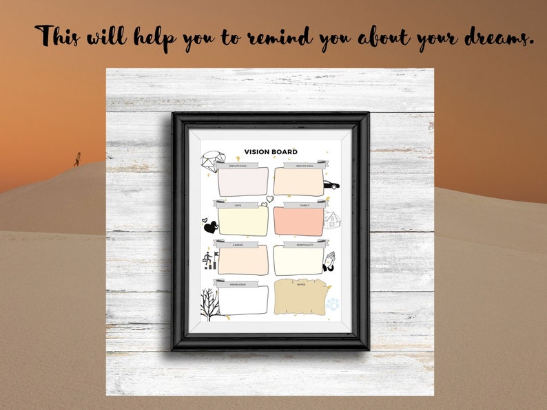 Light Colors Printable Vision Board Template | Dream Planner | Dream ...