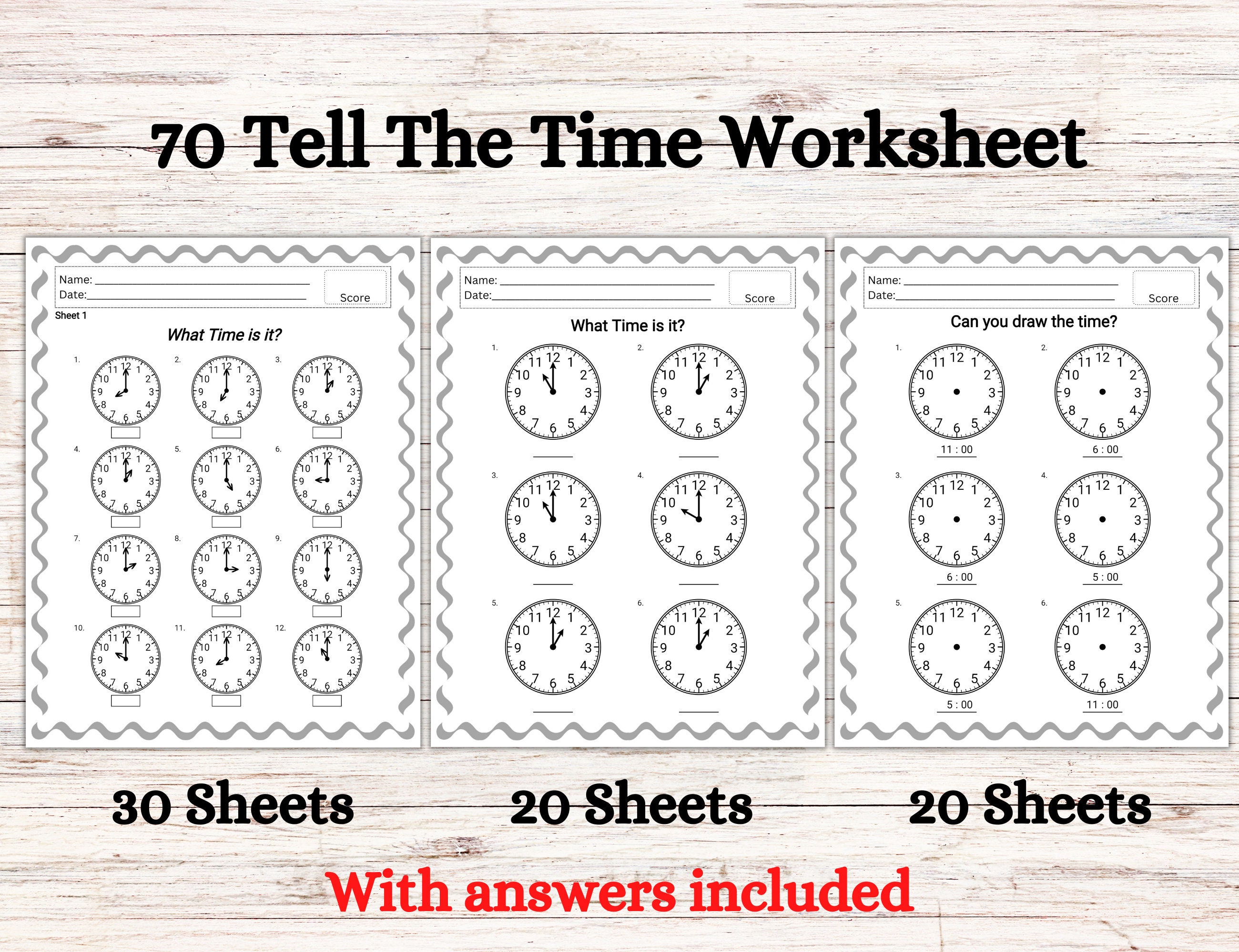 Tell the Time Clock Worksheets | Time Telling Worksheet - Learn How to ...